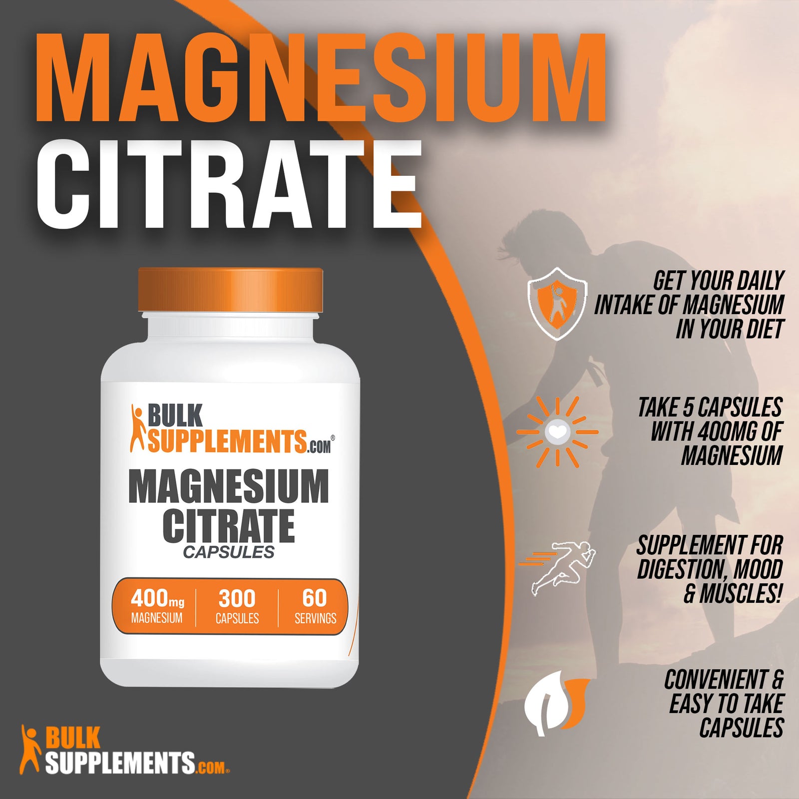 Magnesium Citrate Pills - Promote Muscle Recovery & More