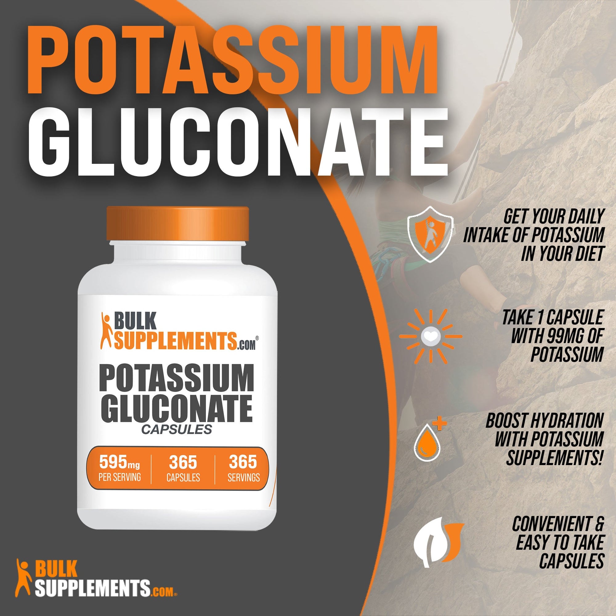 Potassium Gluconate Capsules - Easy to Absorb & Stomach-Friendly