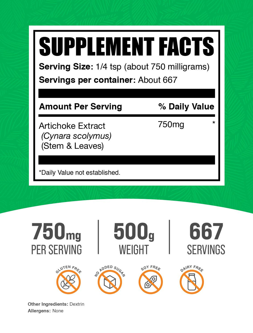 Artichoke Extract (Leaf) | Cynara scolymus Extract | Herbal Supplement