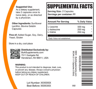 Branched Chain Amino Acids (BCAA) Capsules