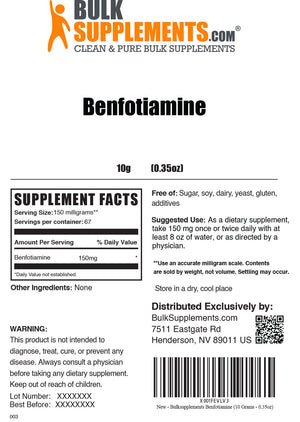 Benfotiamine Supplement | Vitamin B1 Supplement | Thiamine Supplement