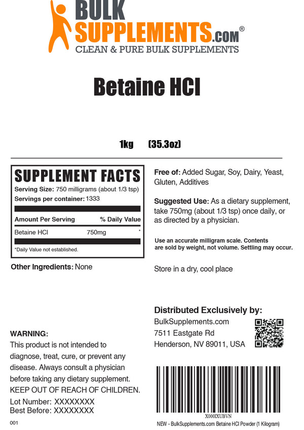 Betaine HCl Powder | Betaine Hydrochloride Powder