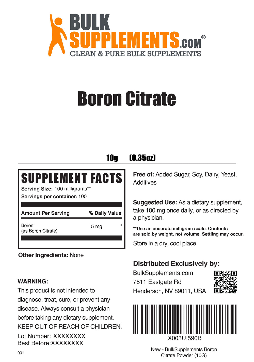 Boron Citrate Powder Supplement