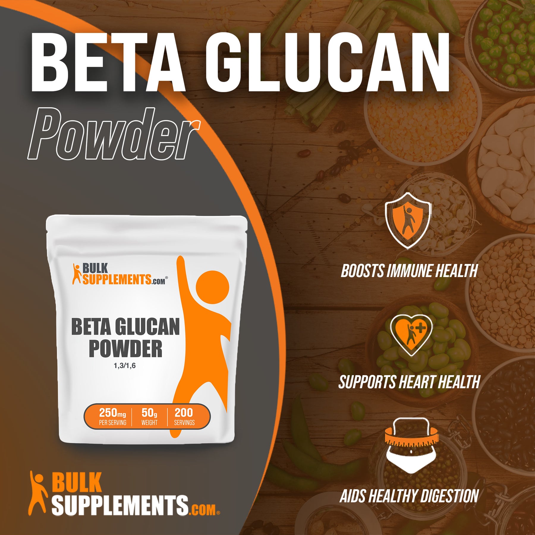 Beta Glucan Supplement | Beta 1,3/1,6 Glucan | Fiber Supplement