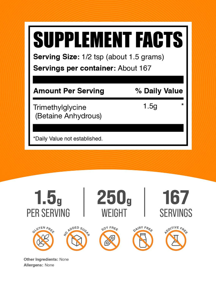 Betaine Anhydrous Trimethylglycine (TMG) | TMG Supplement
