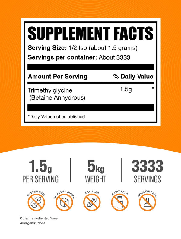 Betaine Anhydrous Trimethylglycine (TMG) | TMG Supplement