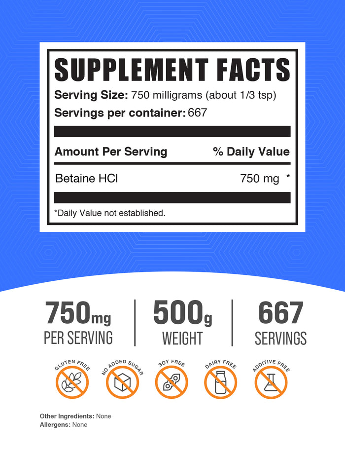 Betaine HCl Capsules - For Better Digestion & A Healthy Heart