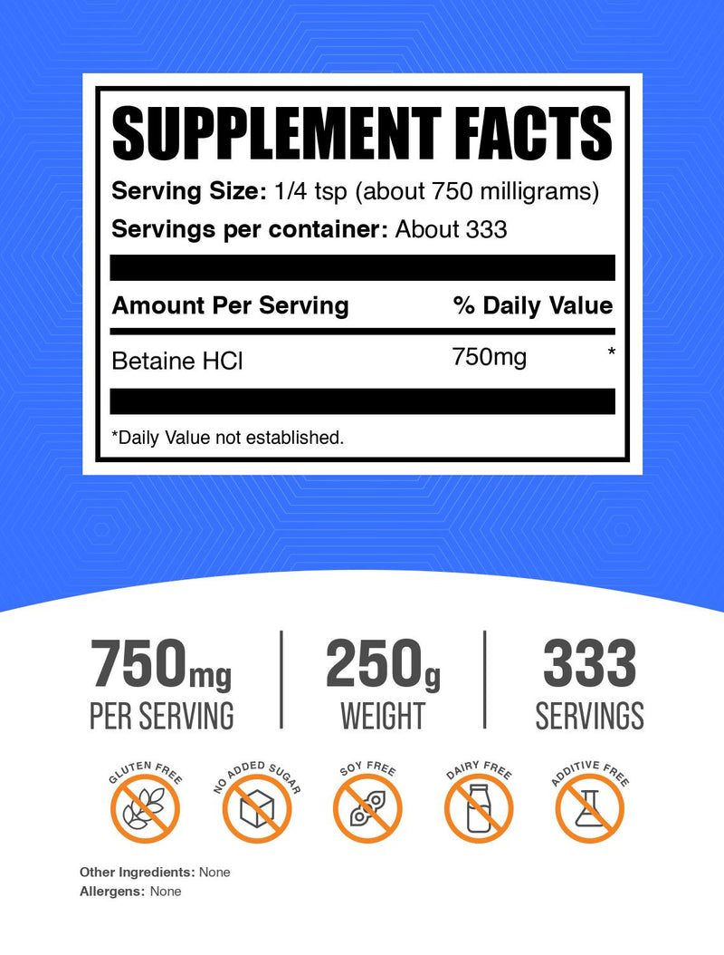 Betaine HCl Capsules - For Better Digestion & A Healthy Heart