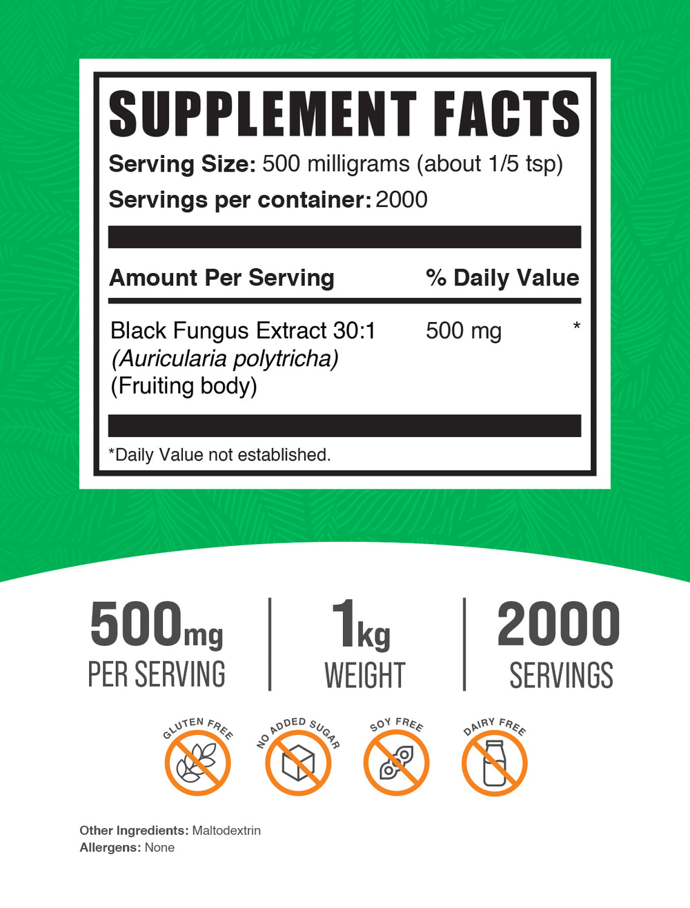 Black Fungus Mushroom Extract Powder - Natural Health Supplement