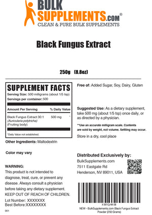 Black Fungus Mushroom Extract Powder - Natural Health Supplement