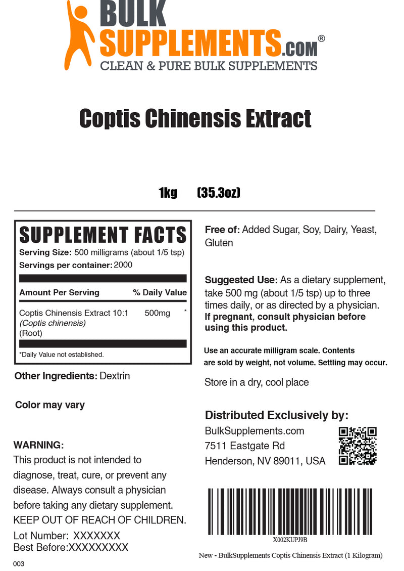 Coptis Chinensis Extract | Huang Lian | Chinese Goldthread