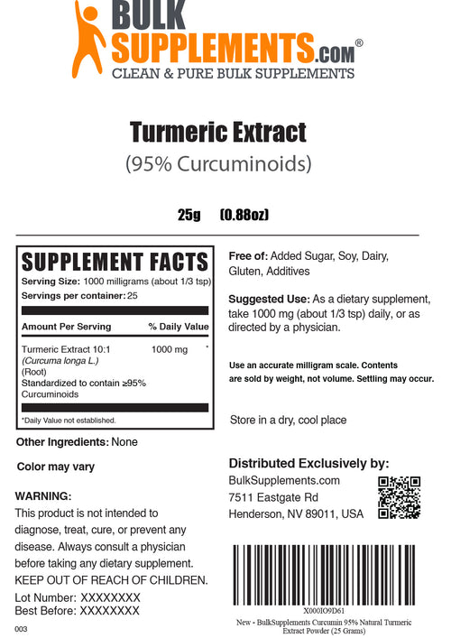 Turmeric Extract | 95% Curcuminoids | Curcumin