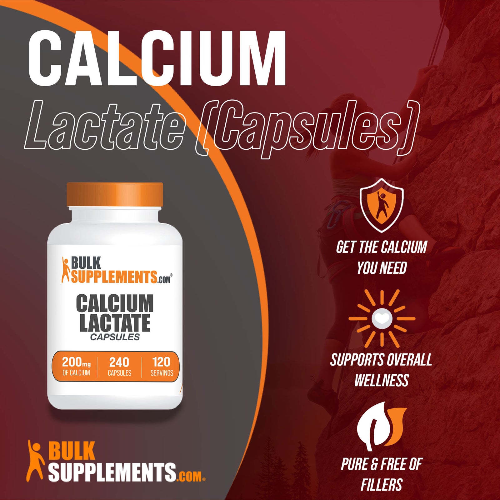 Calcium Lactate Capsules - Support Bone Health & Healthy Digestion