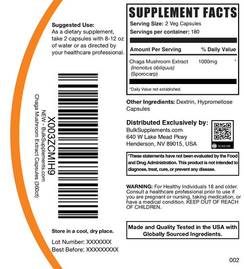 Chaga Mushroom Capsules - Experience Anti-Inflammatory Benefits