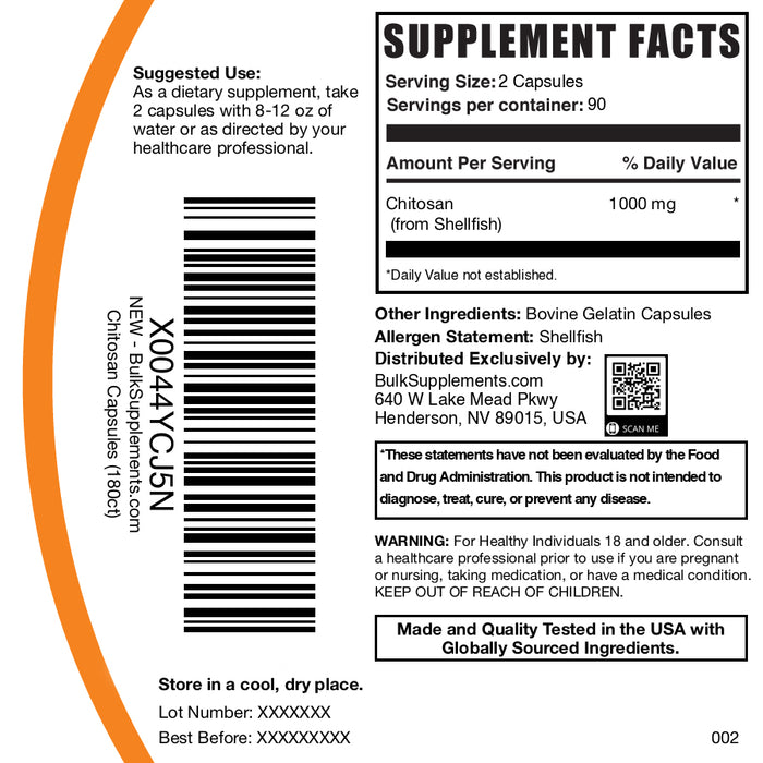 Chitosan Capsules - Natural Digestive Health & Cholesterol Support