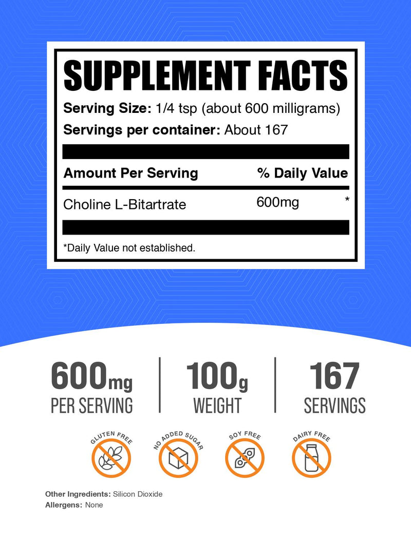 Choline L-Bitartrate Powder | Choline Bitartrate Supplement