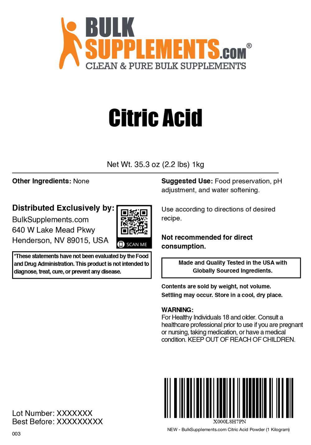 Citric Acid Powder | Crystallized Citric Acid Powder