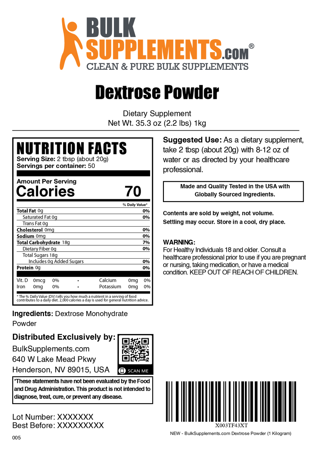 Dextrose Crystallized Powder