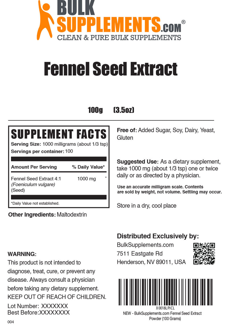 Fennel Extract | Foeniculum vulgare Extract | Fennel Supplement