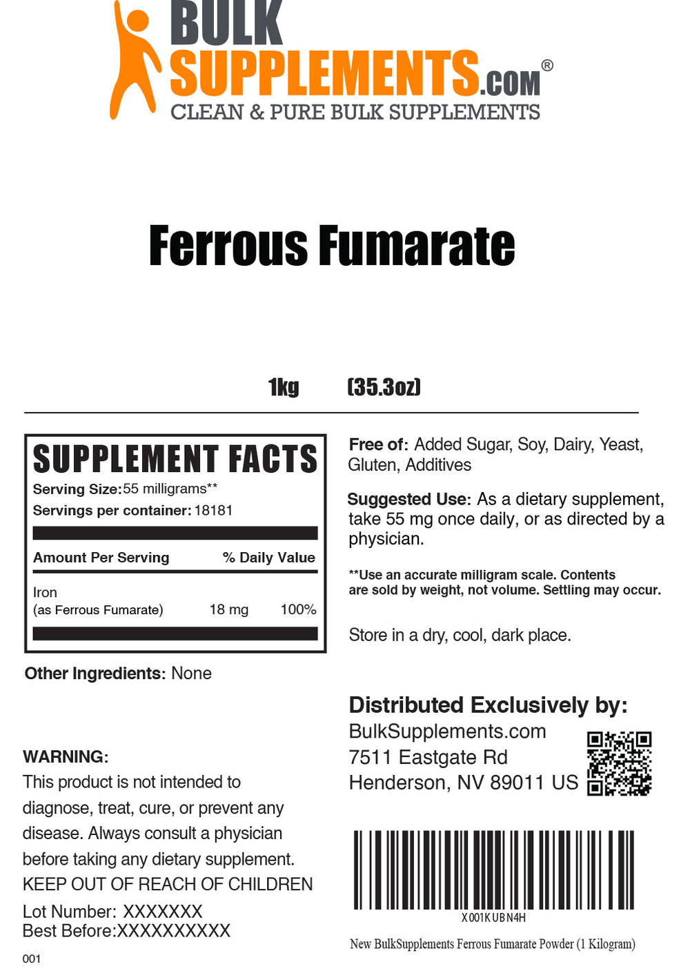 Ferrous Fumarate Powder | Iron Supplement | Ferrous Fumarate