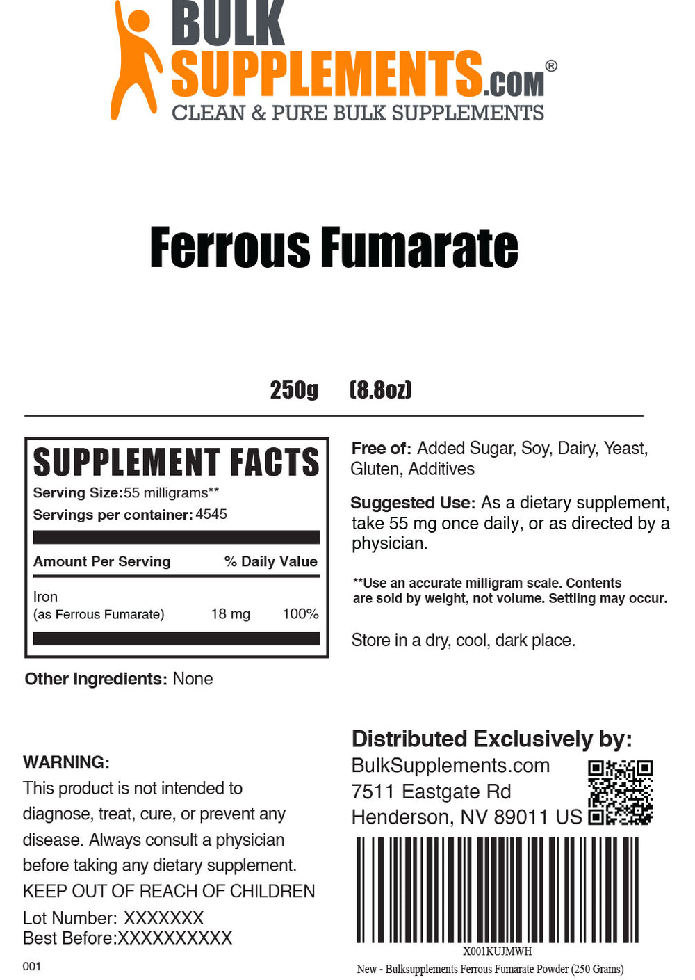 Ferrous Fumarate Powder | Iron Supplement | Ferrous Fumarate