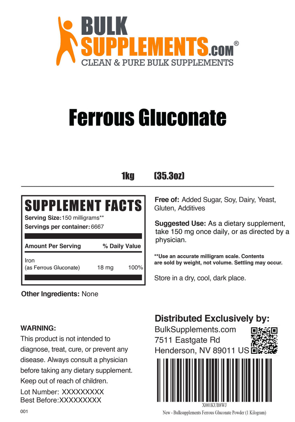 Ferrous Gluconate Powder | Iron Supplement