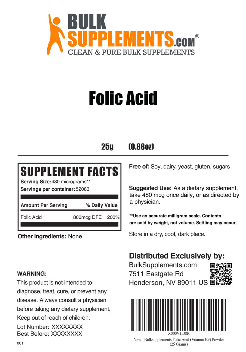 Folic Acid Powder | Vitamin B9 Powder | Folic Acid Supplement
