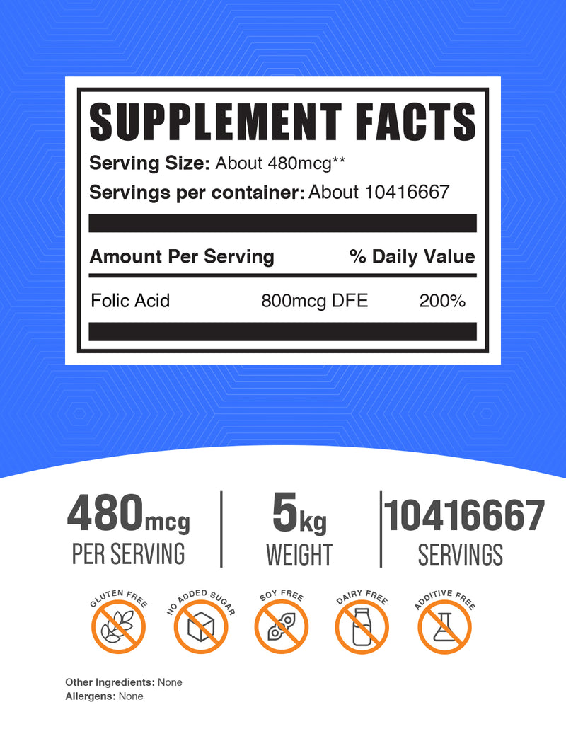 Folic Acid Powder | Vitamin B9 Powder | Folic Acid Supplement
