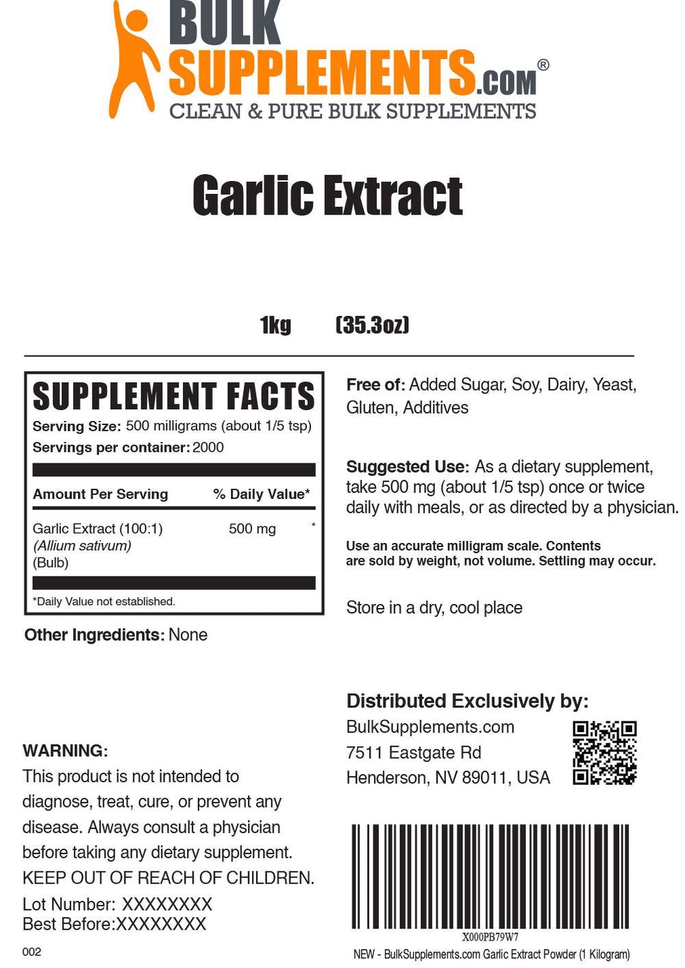 Garlic Extract Powder | Allium sativum Extact Powder