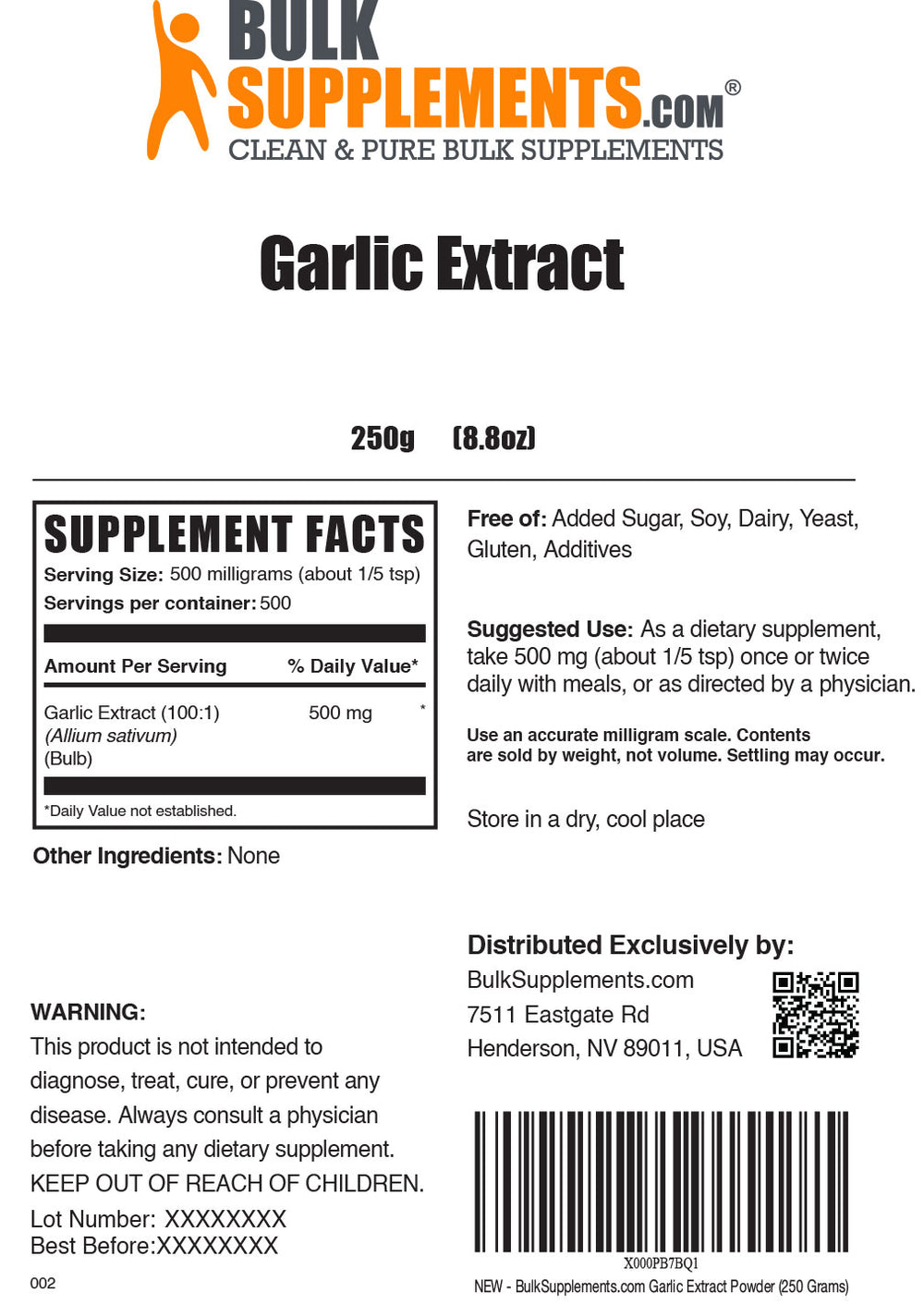 Garlic Extract Powder | Allium sativum Extact Powder