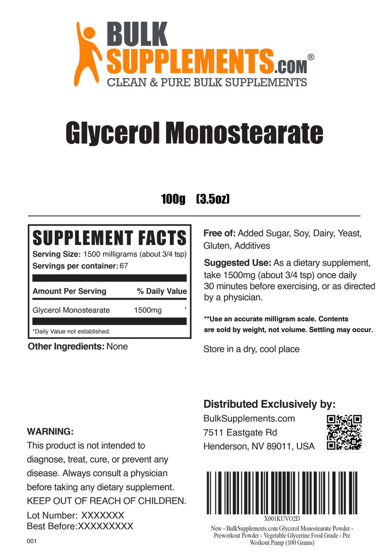 Glycerol Monostearate Supplement | Glycerol Monostearate Powder
