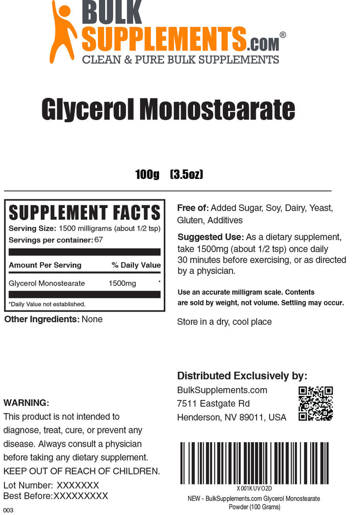 Glycerol Monostearate Supplement | Glycerol Monostearate Powder