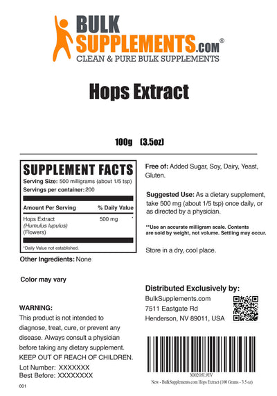 Hops Extract (Humulus lupulus) Powder | Hop Flower Extract
