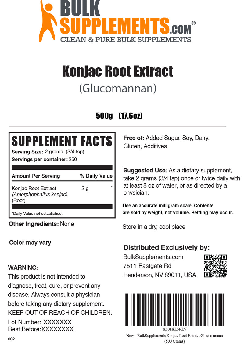 Konjac Root (Amorphophallus konjac) Extract | Glucomannan Powder