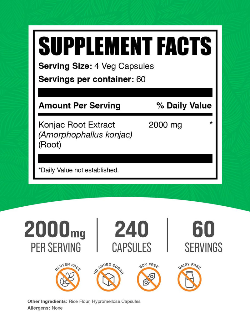 Konjac Root (Amorphophallus konjac) Extract | Glucomannan Powder