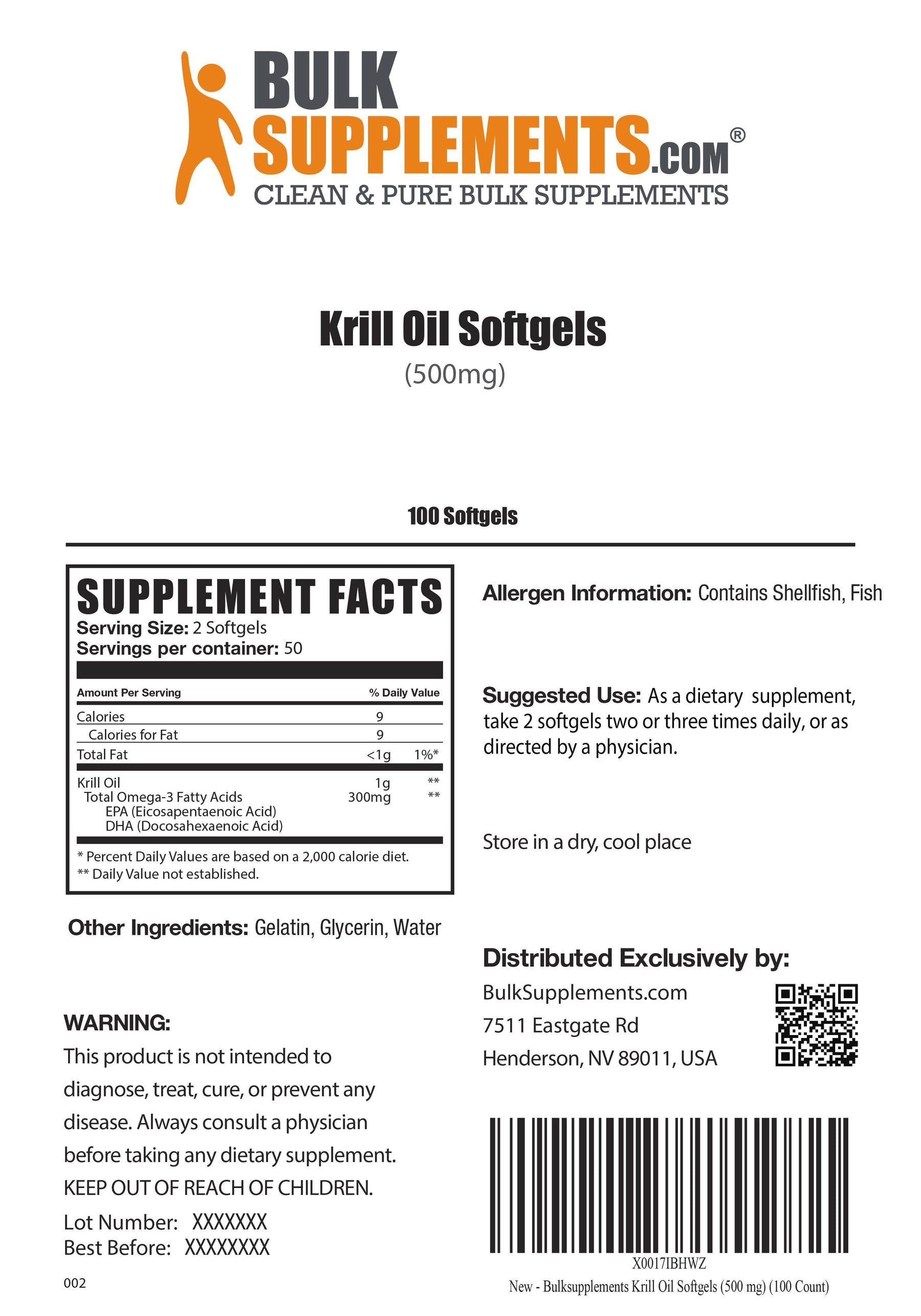 Krill Oil Softgels | Omega 3 Supplement | Fatty Acid Supplement