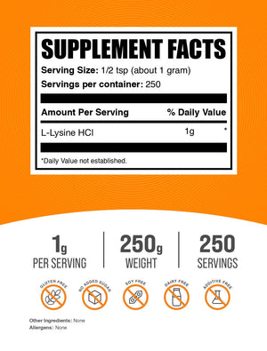 L-Lysine HCl Powder - Build Muscle & Promote Wound Healing