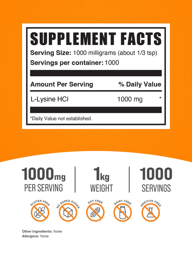 L-Lysine HCl Powder - Build Muscle & Promote Wound Healing
