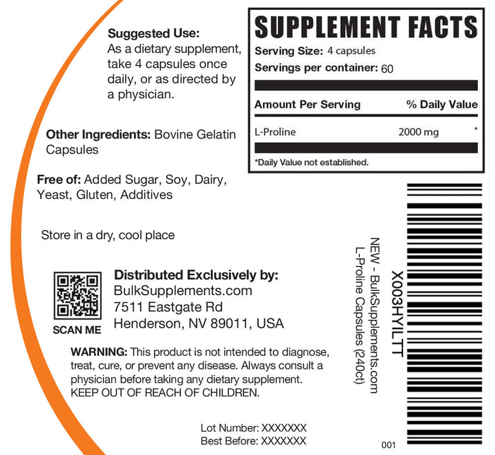 L-Proline Capsules - Get Your Health on Track