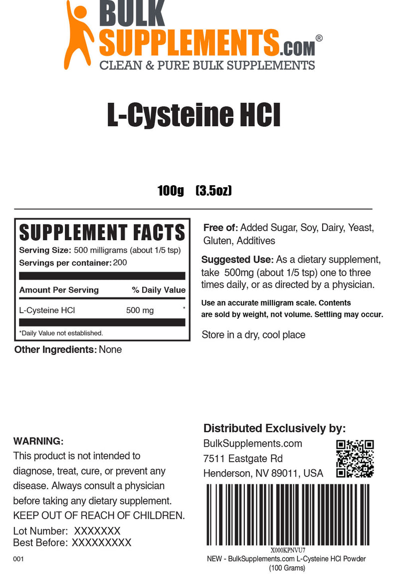 L-Cysteine HCL Powder | BulkSupplements.com