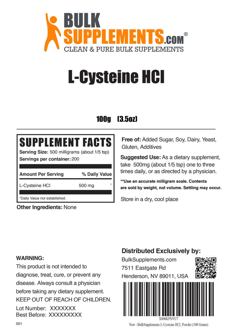 L-Cysteine HCL Powder | BulkSupplements.com
