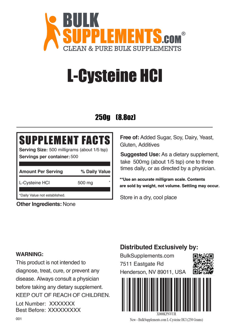 L-Cysteine HCL Powder | BulkSupplements.com