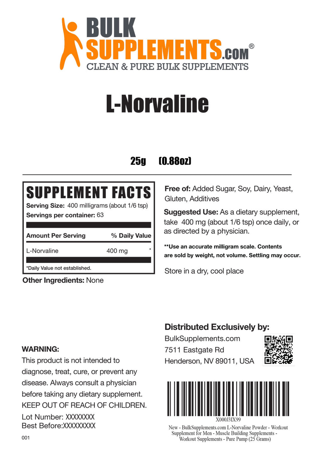 nitric oxide supplements | L-Norvaline Powder | Essential Amino Acid Powder