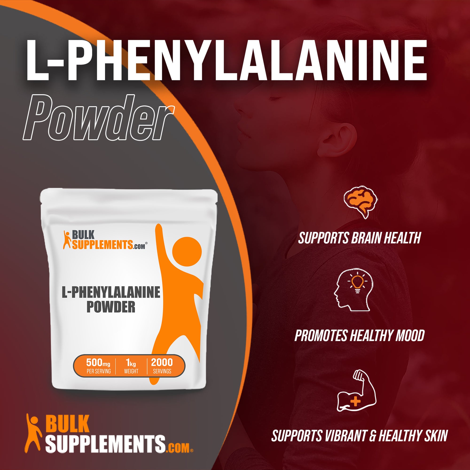 L-Phenylalanine Powder - Brain & Skin Health Support