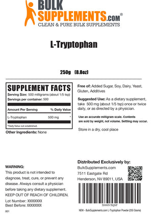 Get a Good Night's Rest with L-Tryptophan Supplement Powder