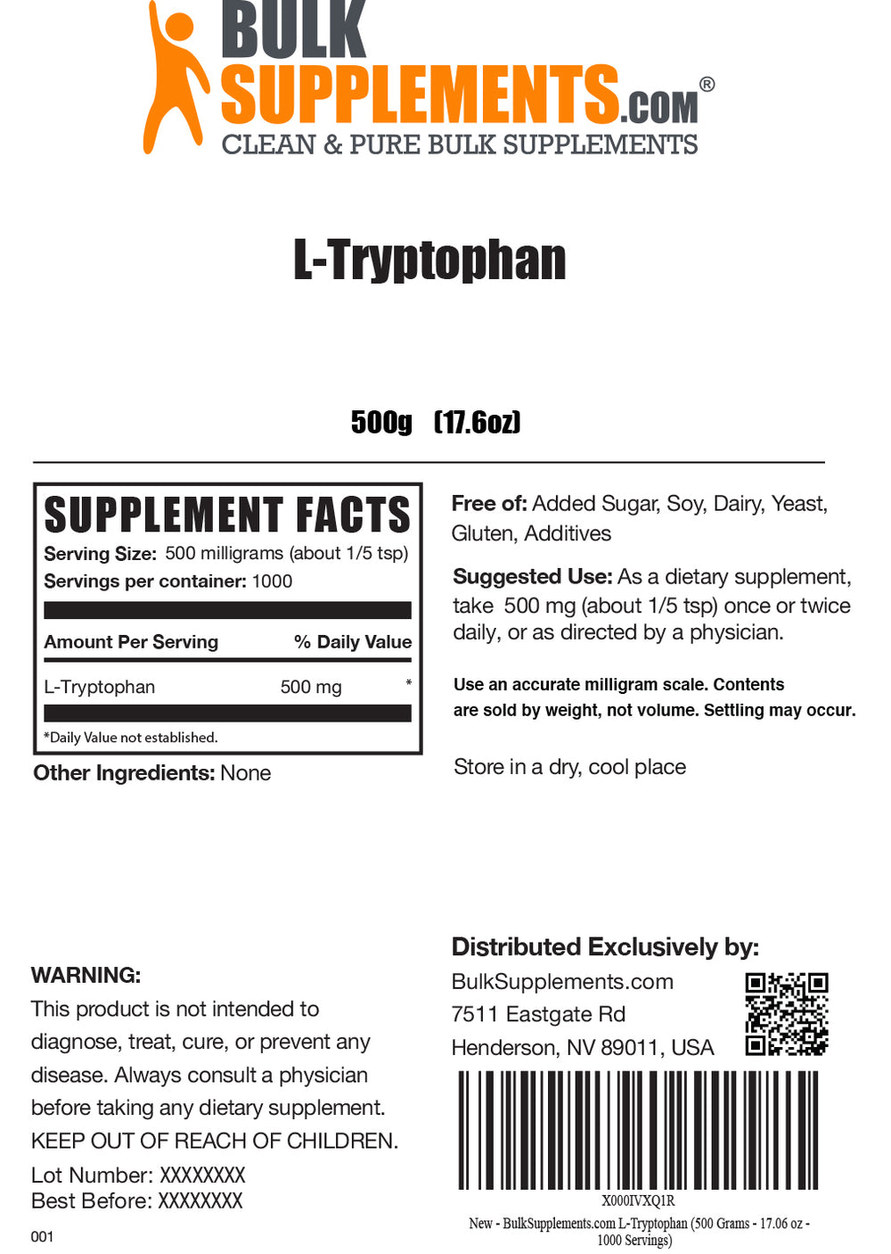 Get a Good Night's Rest with L-Tryptophan Supplement Powder