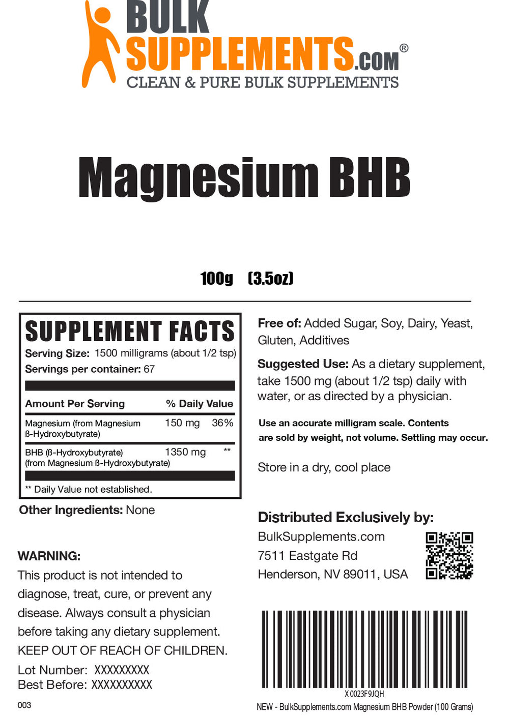 Beta-hydroxybutyrate (BHB) Magnesium | Keto Diet Supplement