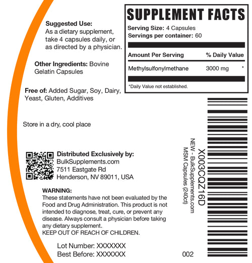 MSM Capsules - Get More Energy Now