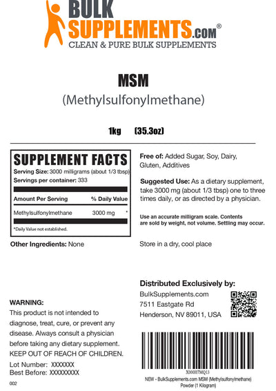 MSM Powder | MSM Supplement | Methylsulfonylmethane