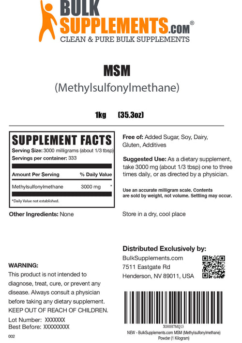 MSM Powder | MSM Supplement | Methylsulfonylmethane